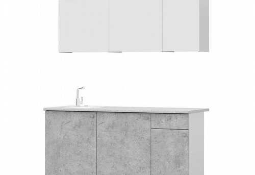 Кухонный гарнитур кг-1 1,6м белый/цемент светлый