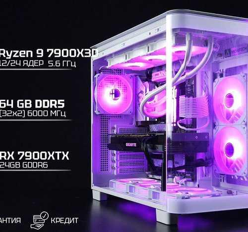 Игровой пк Ryzen 9 7900X3D, RX 7900XTX, DDR5 64GB