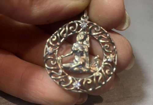 Подвеска серебряная "Дева" с фианитами