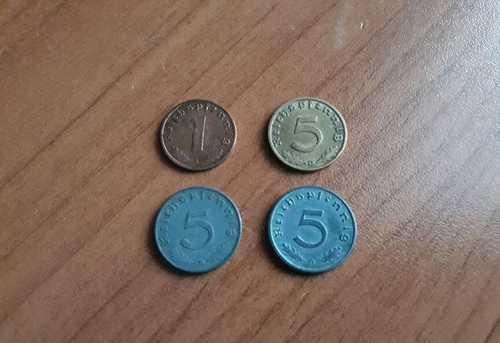 Монеты Германии 1,5 пфеннигов 4шт