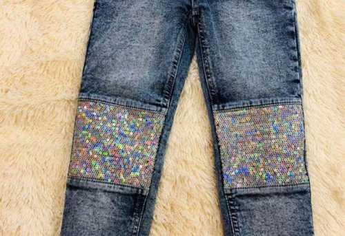 Новые утеплённые джинсы для девочки рост 110