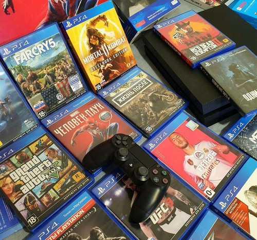 Sony playstation 4 + 38 игр и два геймпада