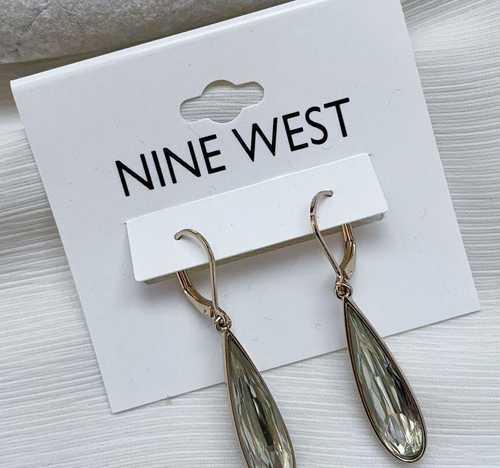 Новые серьги Nine West капли с кристаллами ориг