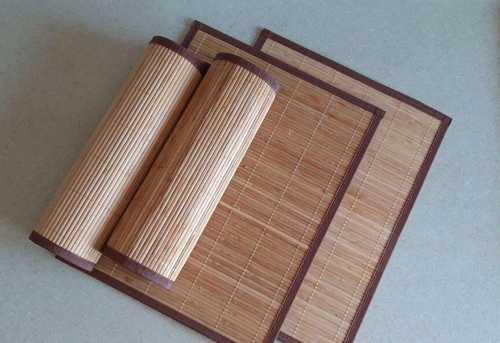 Салфетки сервировочные плетеные бамбук,ваза