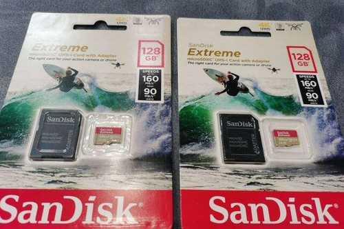 MicroSD SanDisk Extreme 128Gb для дронов Go Pro