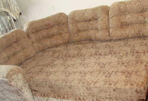 Большой угловой диван + кресло