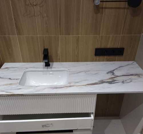 Столешница в ванную из искусственного камня