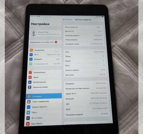 iPad mini 2 (A1490, 16gb, Wi-fi   sim) iOS 12.5.7