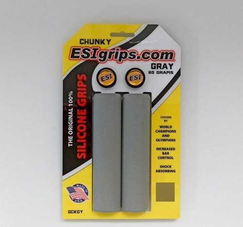 Грипсы ESI Chunky, 130 мм, силикон, Grey