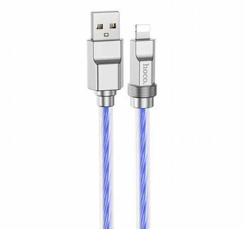 Кабель USB - 8 pin hoco U113, 1.0м, 2.4A, цвет син