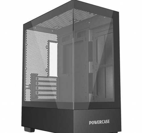 Корпус Powercase Vision Micro M, TG, чёрный, mATX