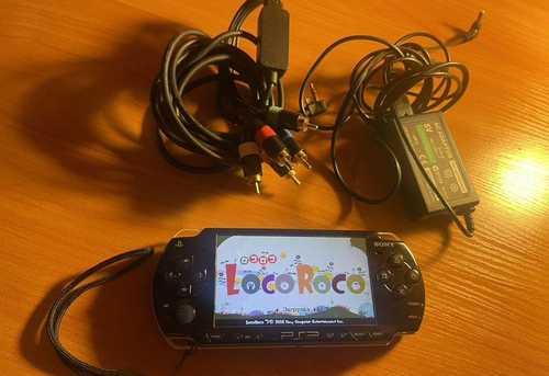 Sony PSP 2004 slim + зарядка + av-кабель + игры