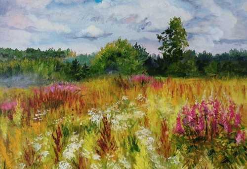 Июльское цветение. 2 пейзажа Самарской Луки 40х50