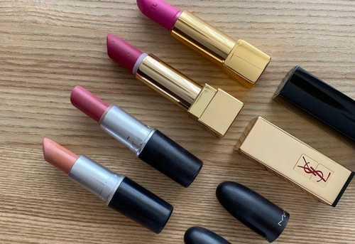 Помады YSL, Chanel, MAC