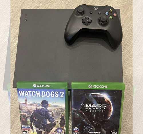 Xbox one x 1 геймпад 2игры