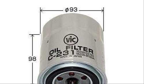 VIC C-231 фильтр масляный для Nissan, Isuzu