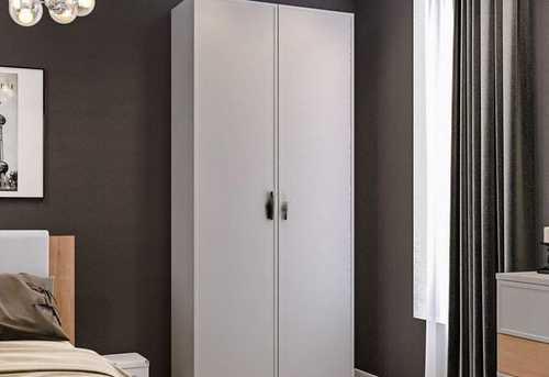 Шкаф двухдверный серый