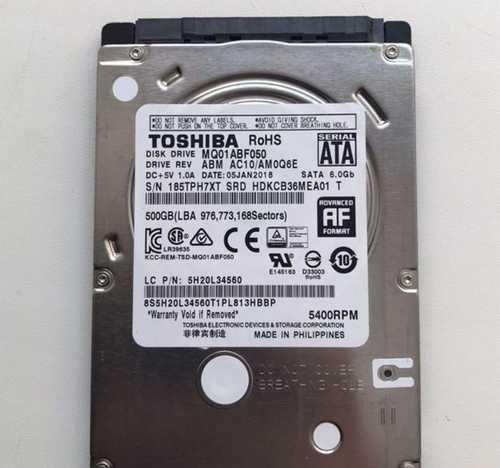 Жесткий диск 2.5 500gb toshiba