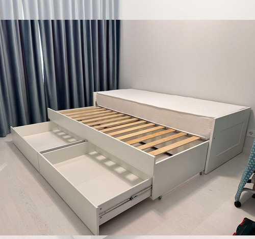 Икеа Кровать раздвижная brimnes IKEA с ящиками