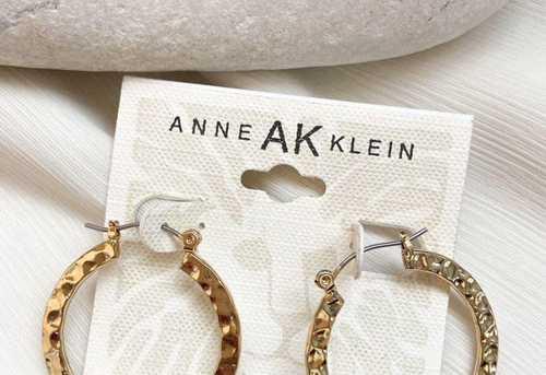 Новые серьги кольца Anne Klein рельефные