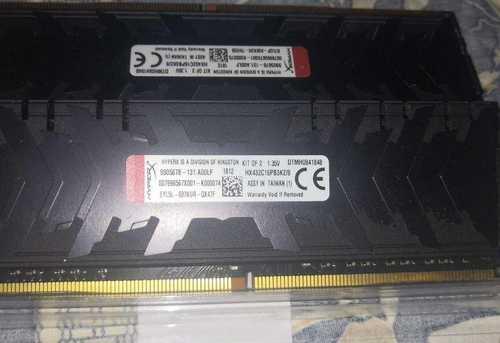 8(две по 4) Gb DDR4 Kingston HyperX Predator 3200M