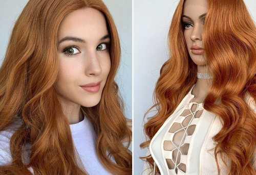 Парики рыжие lace front волнистые