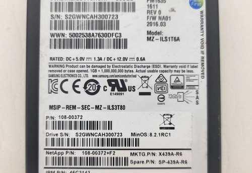 SSD Samsung PM1635 1.6Tb mzils1T6hchp-000G3 Netapp