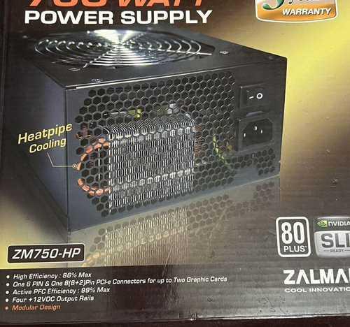 Бп Zalman 750W Сертификат 80 