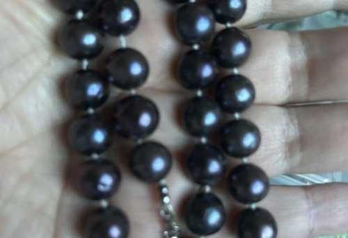 Жемчужное ожерелье из черного натурального жемчуга