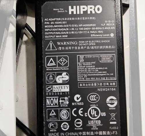 Сломан Блок питания hipro 12V 4.16A 50W 2.1/5.5 мм