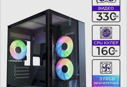 Новый Корпус «Аквариум» mATX (3 RGB Кулера)