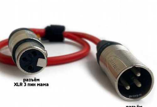 Кабель микрофонный GS-PRO XLR3F-XLR3M (red) 1,5 ме