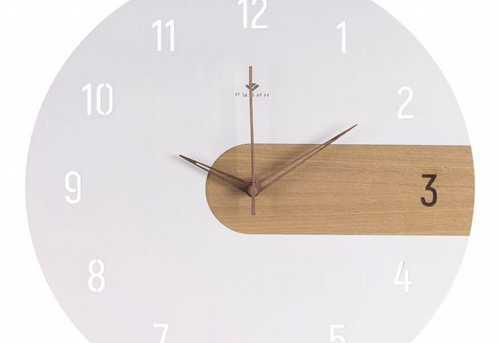 Часы настенные из металла и дерева, d40 см
