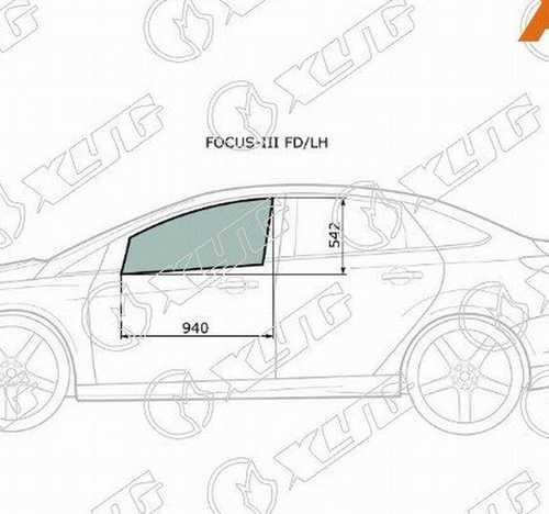 Стекло боковое опускное ford focus