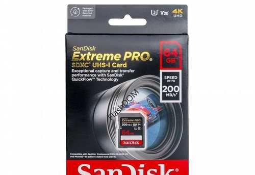 Карта памяти SanDisk Extreme UHS-I 64GB 200/90
