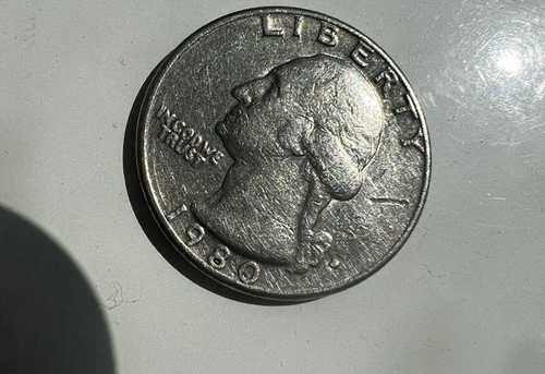 Liberty монета 1980, перевертыш