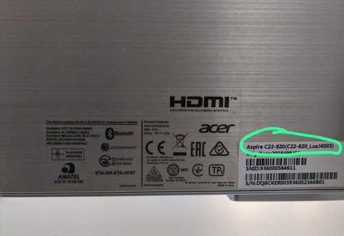 Моноблок Acer C22-820, 21.5", Intel Celeron J4005