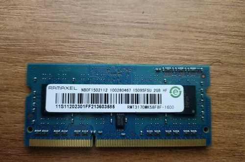 RAM SO-dimm Ramaxel ddr3l 2048/12800/1600