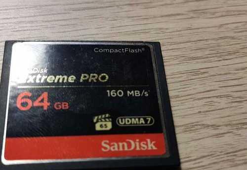 Compact flash Extreme Pro SanDisk 64 гб