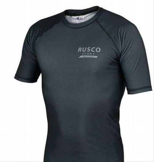 Рашгард детский Rusco Sport only black короткий ру