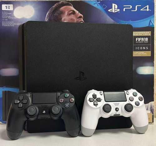 Sony Ps4 Slim 1tb  60 игр  2 геймпада