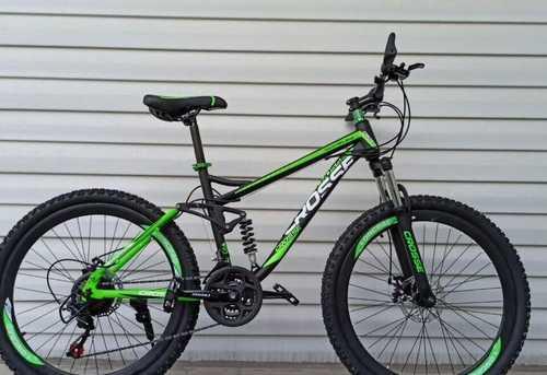 Скоростной велосипед Черно-зеленый новый