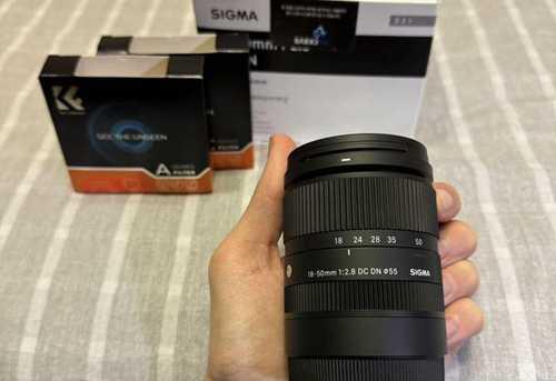 Sigma AF18-50mm F2.8 DC DN C Sony E + 2 фильтра