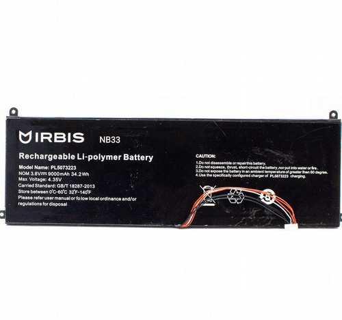 Аккумулятор оригинал Irbis NB33 3.8V 9000mAh