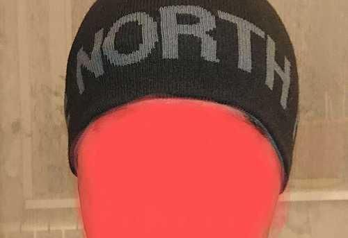 The north face шапка двухсторонняя, оригинал 100