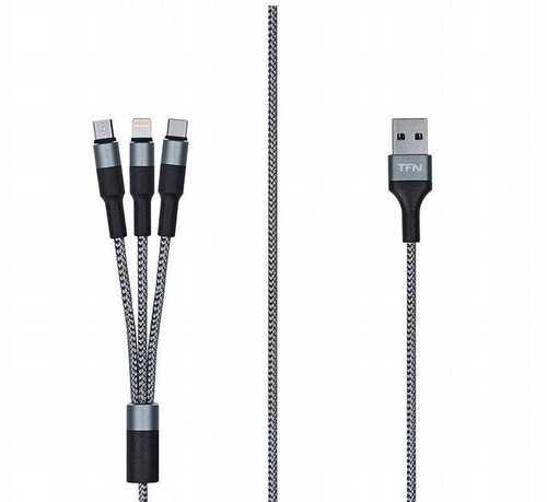 Дата-кабель TFN 3 в 1: USB - Type-C / microusb / L