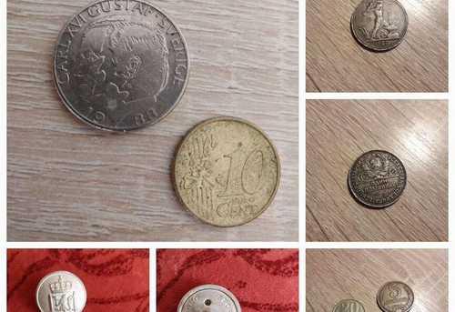 1 крона,10 центов,полтинник 1927 г.Монеты СССР