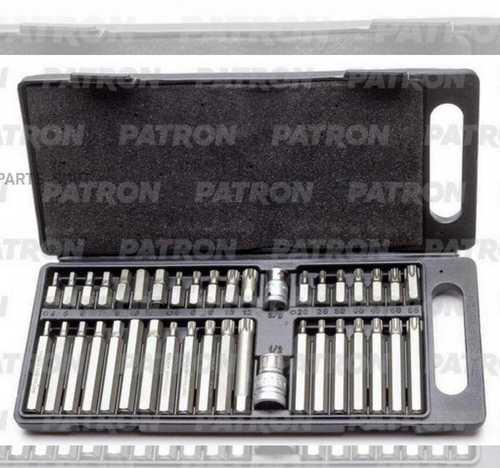 Patron P-4401C Набор бит 40 пр: HEX, torx, spline, 1/2 inch, 3/8 inch, 30, 75 мм, в пласт. кейсе