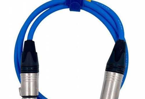 Кабель микрофонный GS-PRO XLR3F-XLR3M (blue) 1 мет