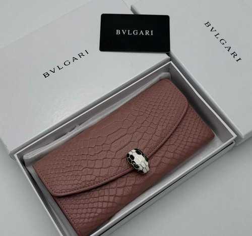 Кошелёк женский Bvlgari чёрный и бордовый